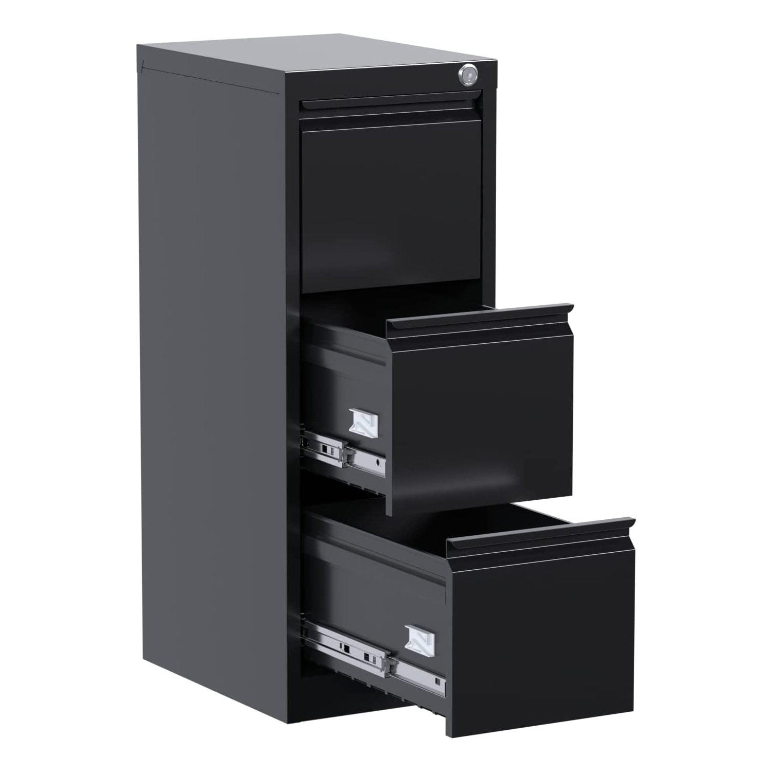 Inbox Zero Kiyoyuki 3-Drawer Vertical Filing Cabinet with Lock | Wayfair