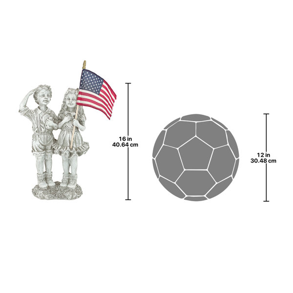 Design Toscano Patriotic Flag Children Statue & Reviews | Wayfair