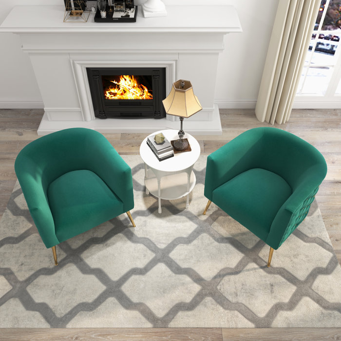 Everly Quinn Cristen Velvet Barrel Chair & Reviews | Wayfair
