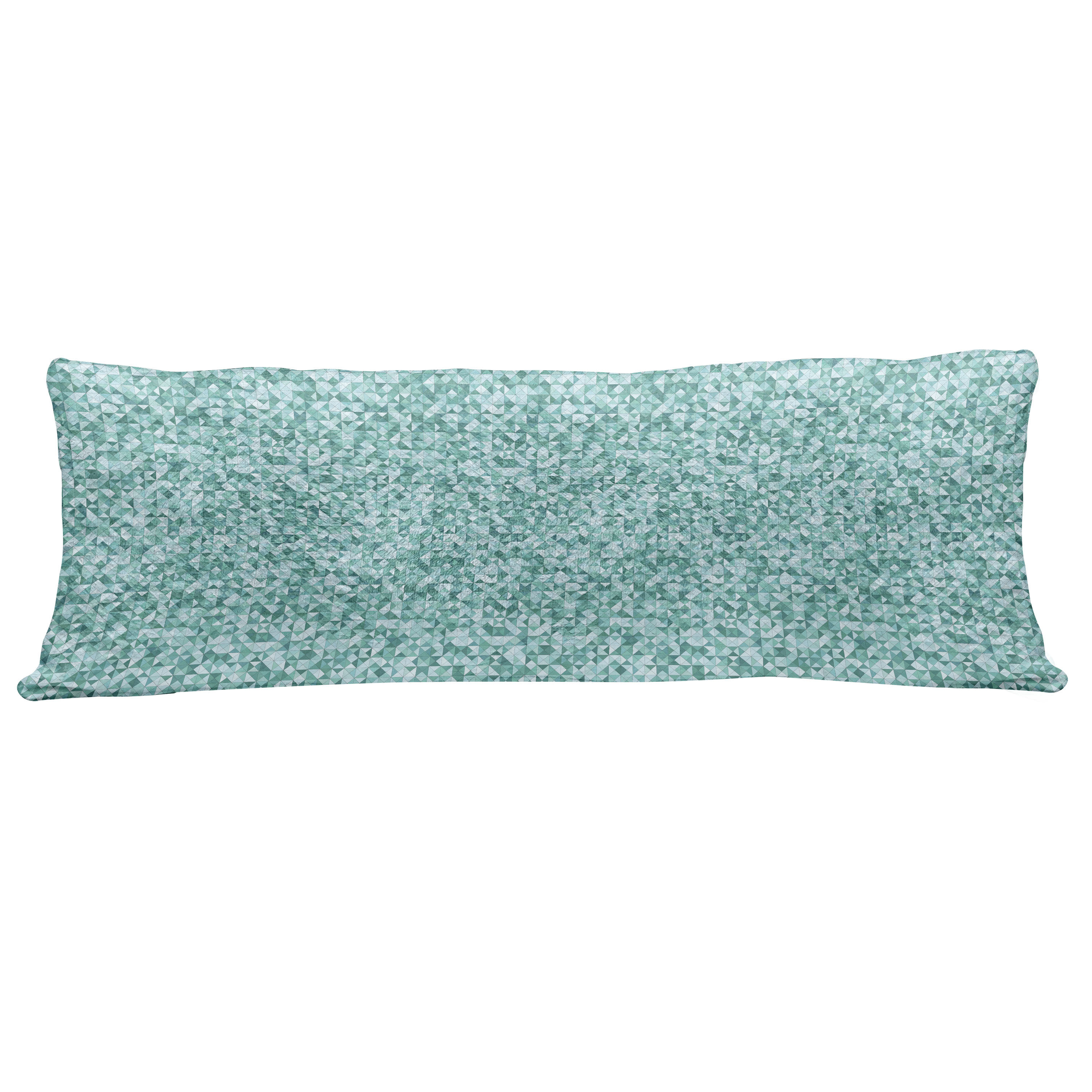 Ambesonne Teal Fluffy Body Pillow Case Cover With Zipper, Triangle ...