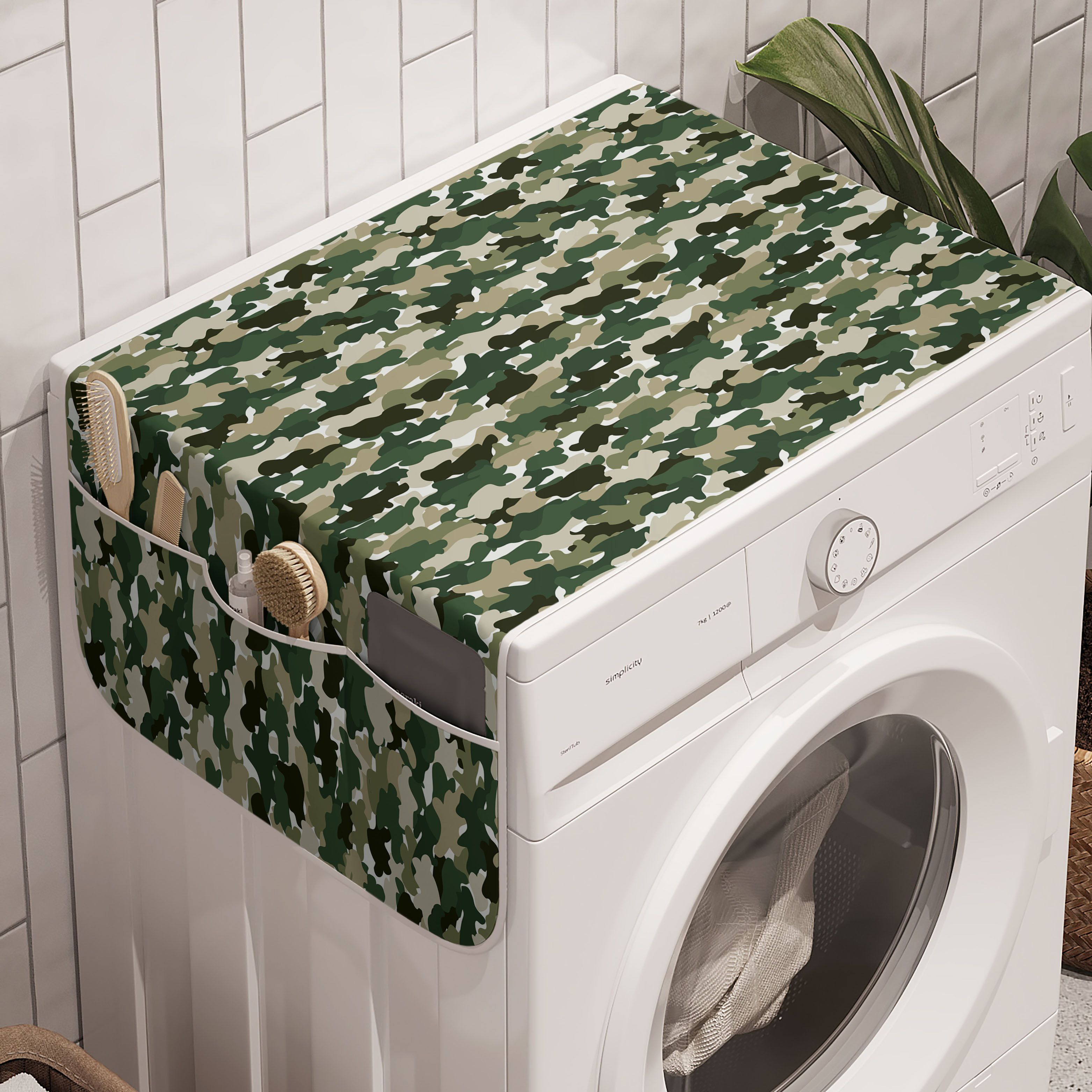East Urban Home Olive Green Washing Machine Organizer Pack of 2 47" x ...