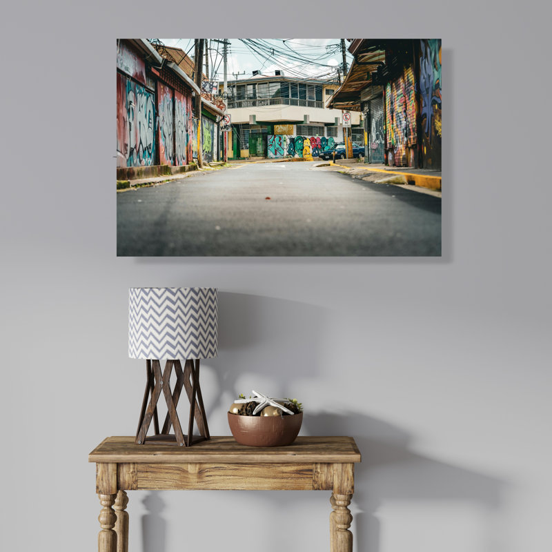 Hokku Designs Urban Alleyway with Street Art for Creative Decor | Wayfair