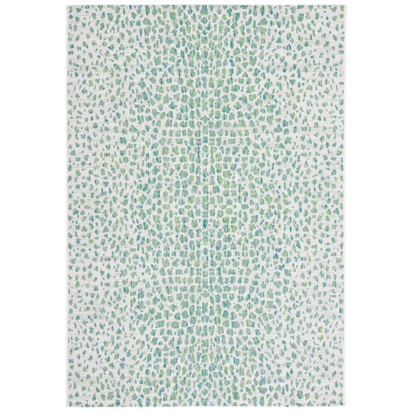 Wade Logan® Animal Print Ivory/Green Indoor / Outdoor Area Rug ...