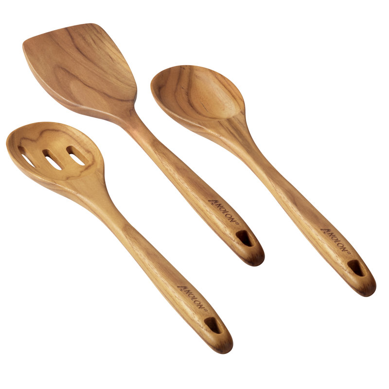 Anolon Teak Wood Cooking Tools 13-Inch Utensils Set, 3 Piece & Reviews ...