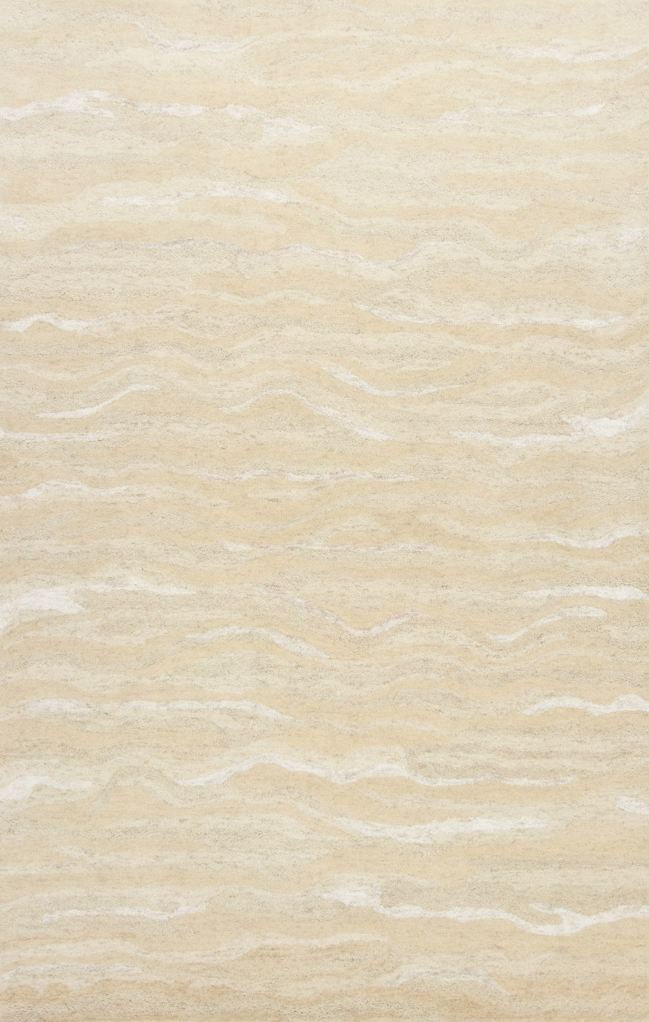 Beachcrest Home Devizes Haven Natural Ivory Wave Striped Handmade Wool ...