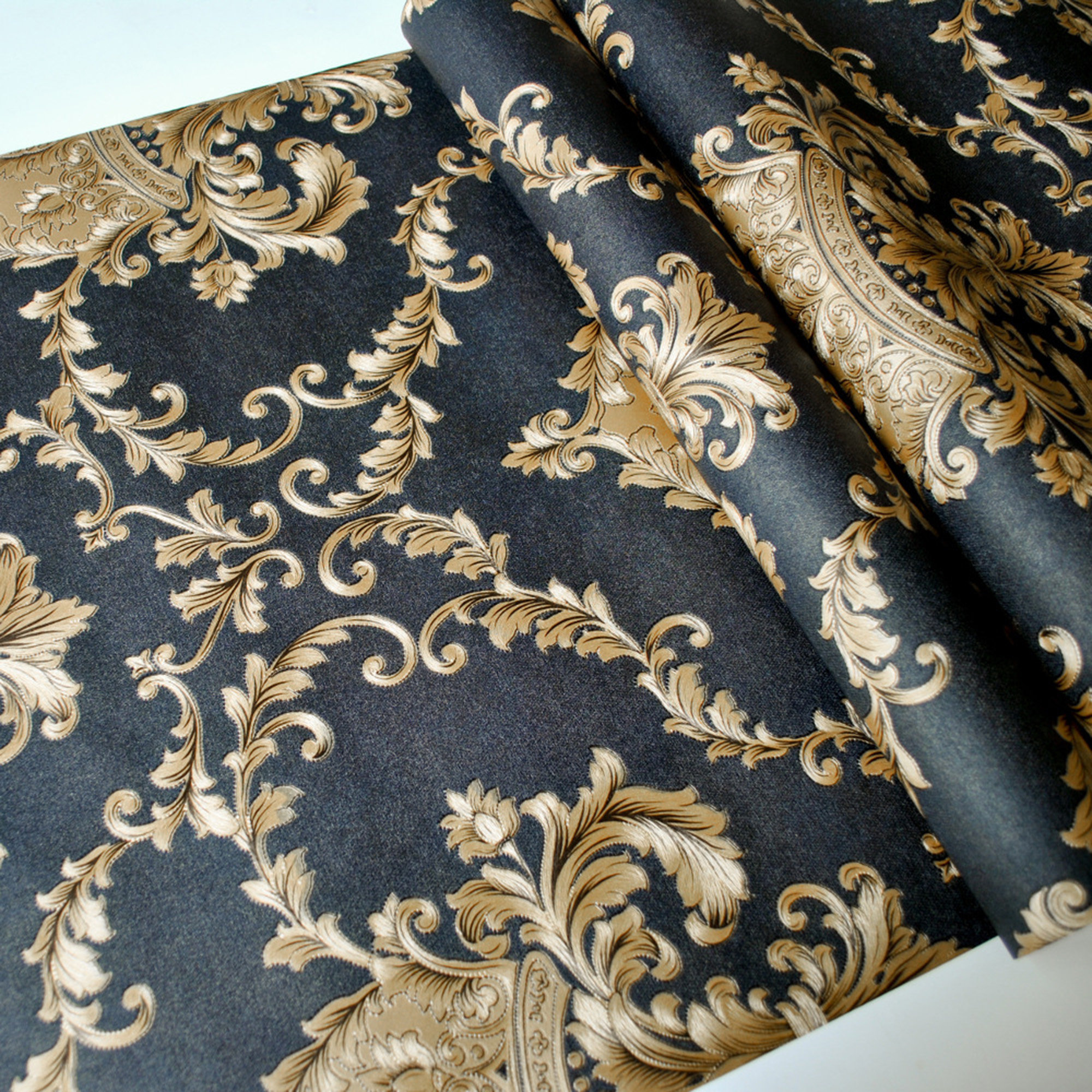 House of Hampton® Irrum 1.73' W x 32.8'L 3D Embossed Damask Printing ...