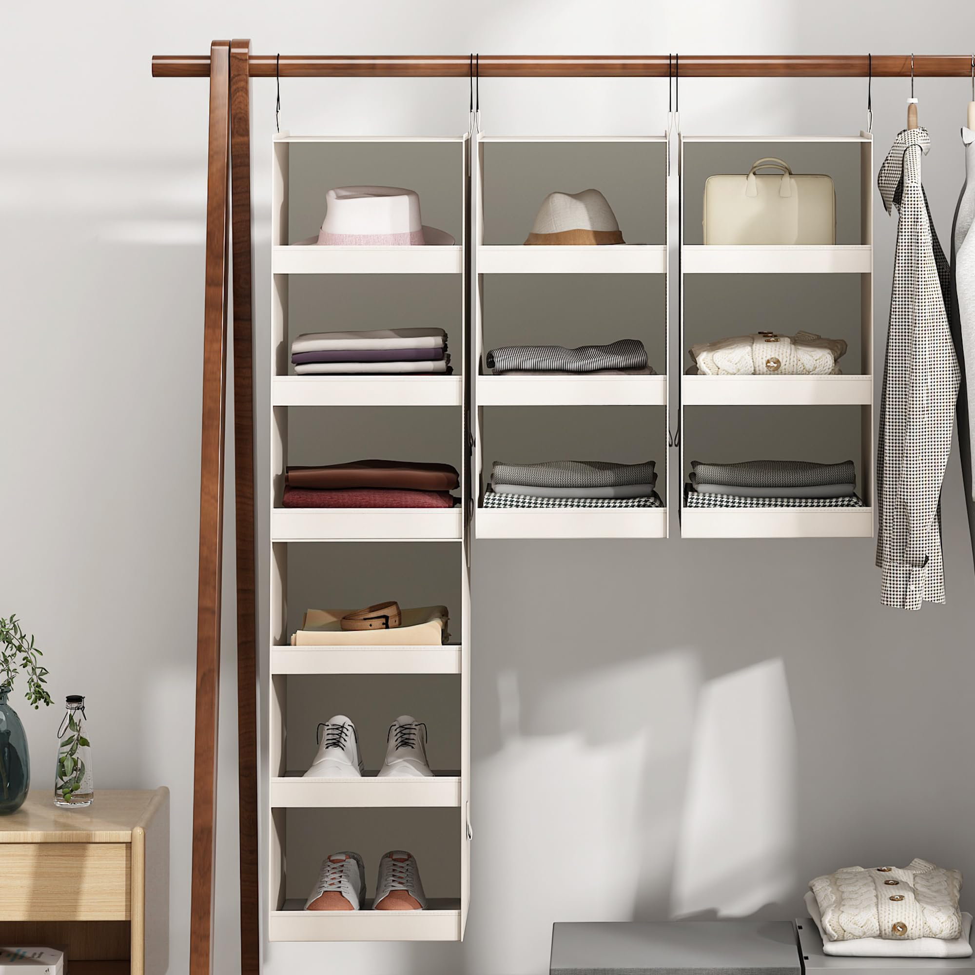 Rebrilliant 2-Pack 3-Layer Foldable Hanging Wardrobe Storage - Wayfair ...