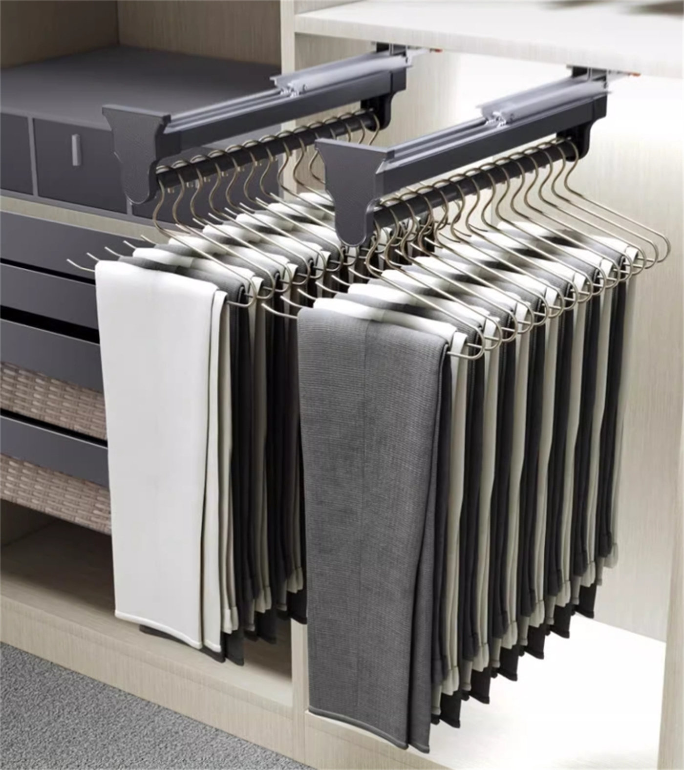 Meta Tarmor Retractable Pants Rack With Sliding Rail - Wayfair Canada