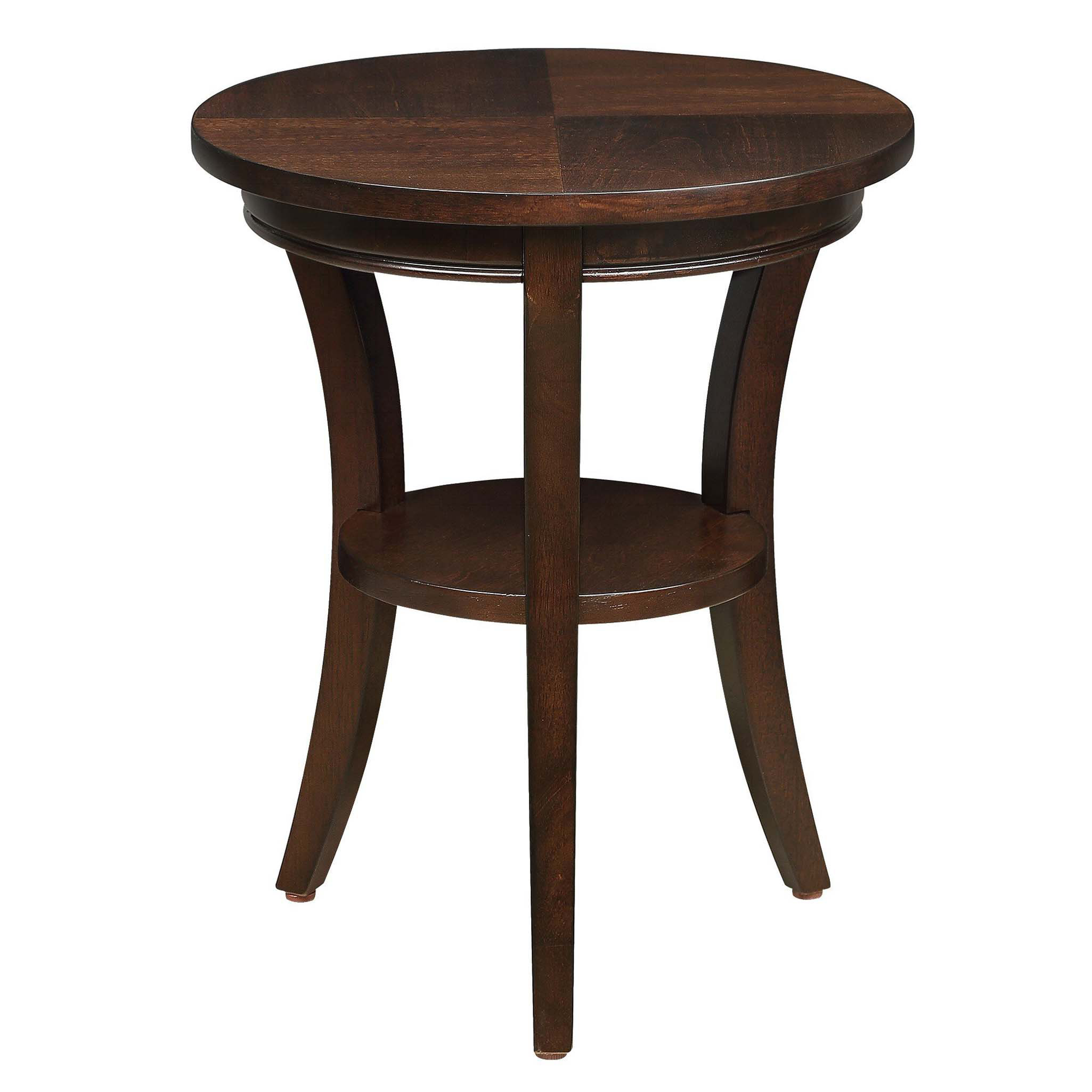 Ebern Designs 16'' Wood Round End Table, Side Table w/Open Shelf, Small ...