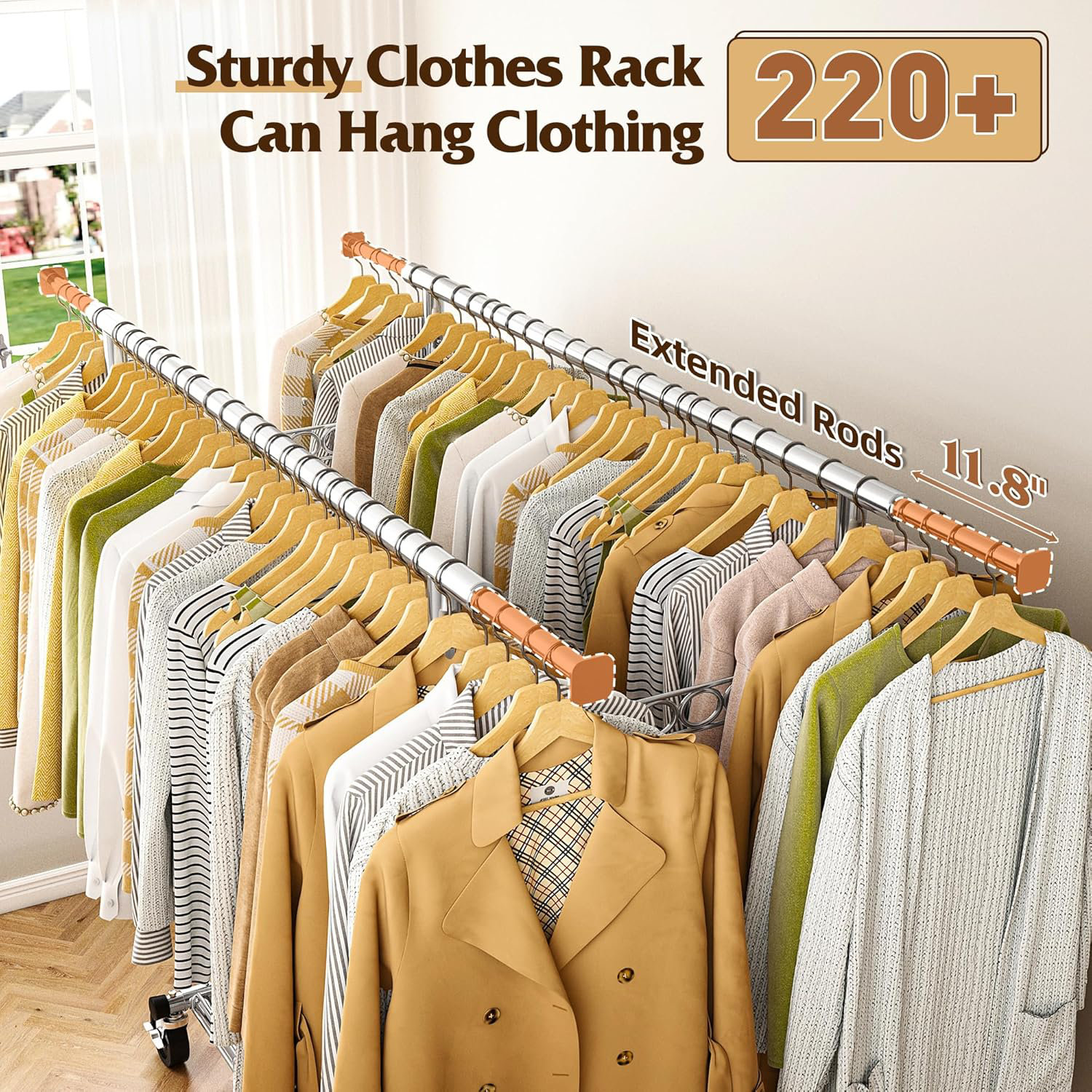 Rebrilliant Clothes Rack,Clothing Rack 630 LBS Heavy Duty Clothes Rack ...