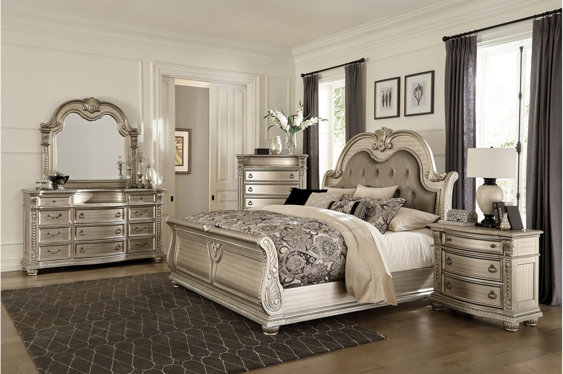 Bloomsbury Market Elisya Keara Faux Leather Upholstered Sleigh Bedroom ...