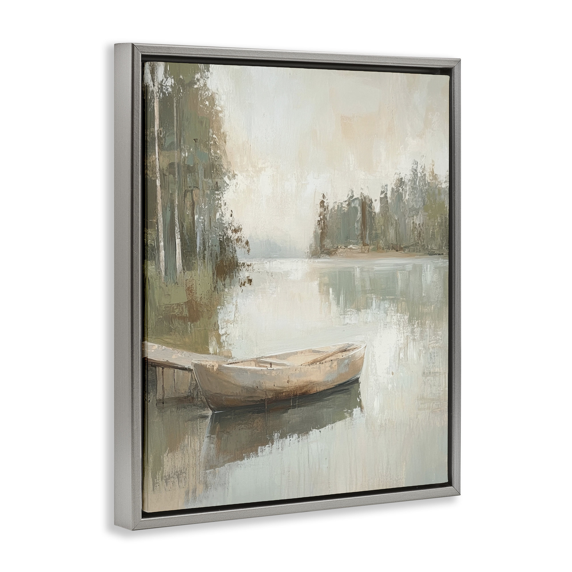 Dovecove Canoe at Quiet Dock Floating Frame, design by Petal Prints ...