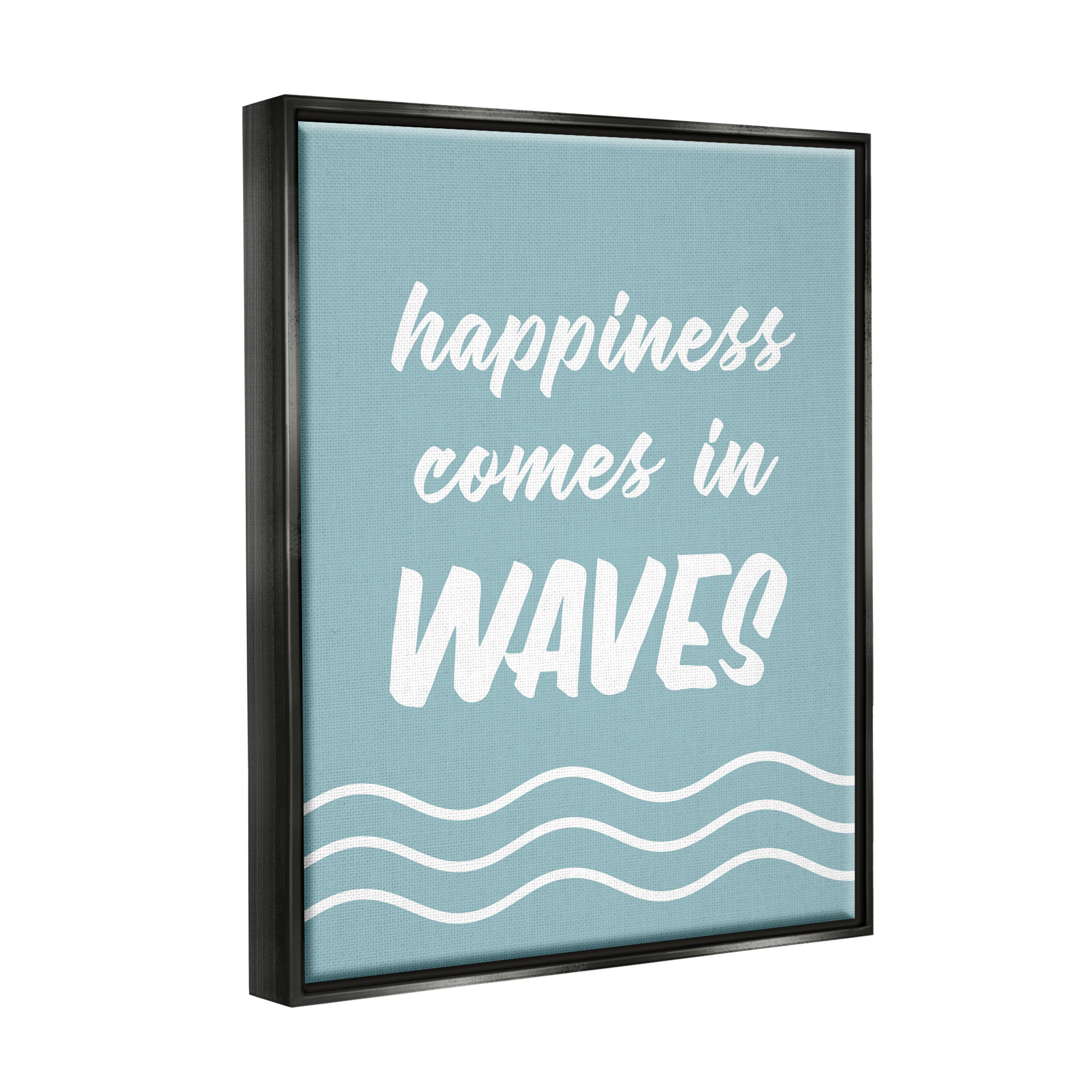 Stupell Industries " Happiness Beach Water Waves Uplifting Cursive ...