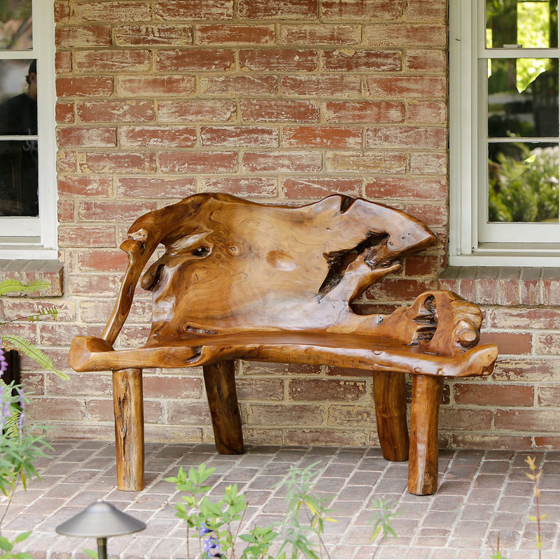 Garden Age Teak Root Bench - Small | Wayfair