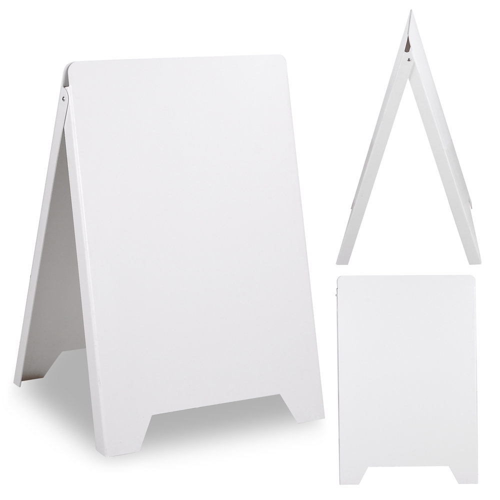 Yescom Double Side Sidewalk A-Frame Sign Sandwich Board PVC White Holds ...