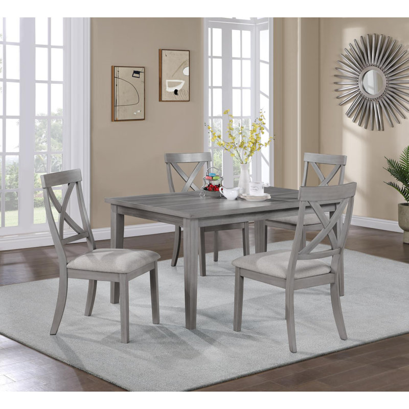 Winston Porter Gray Rectangular Dining Table | Wayfair