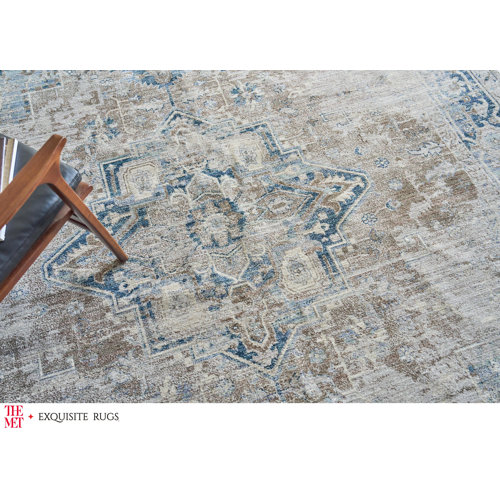 Exquisite Rugs The Met x Exquisite Rugs Vintage Looms Rust/Navy Area ...
