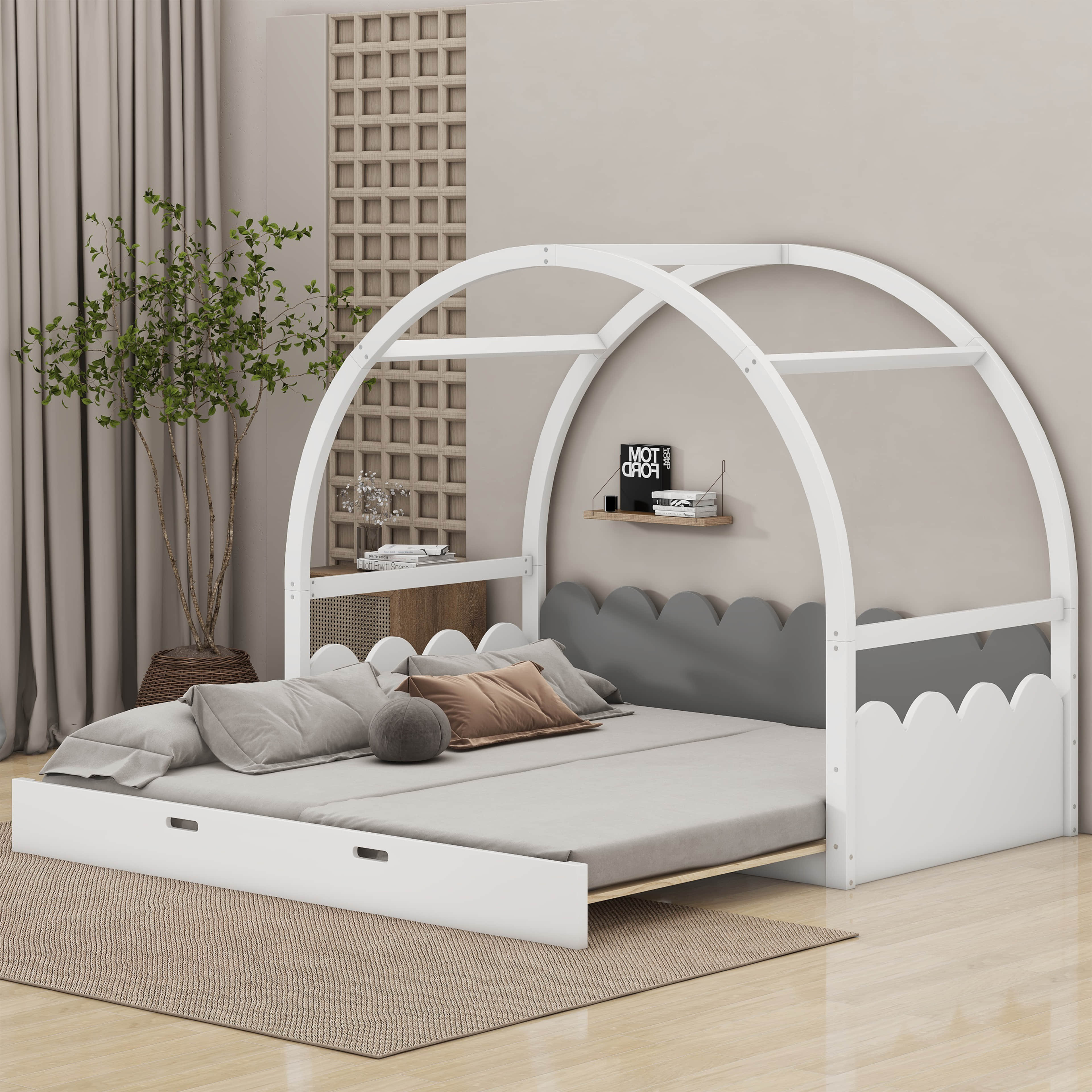 Harper Orchard Godinne Twin size stretchable vaulted roof bed, children ...