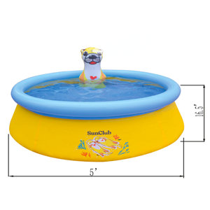 JLeisure 5' x 16.5" Sea Otter Inflatable Outdoor Above Ground Kid Pool ...