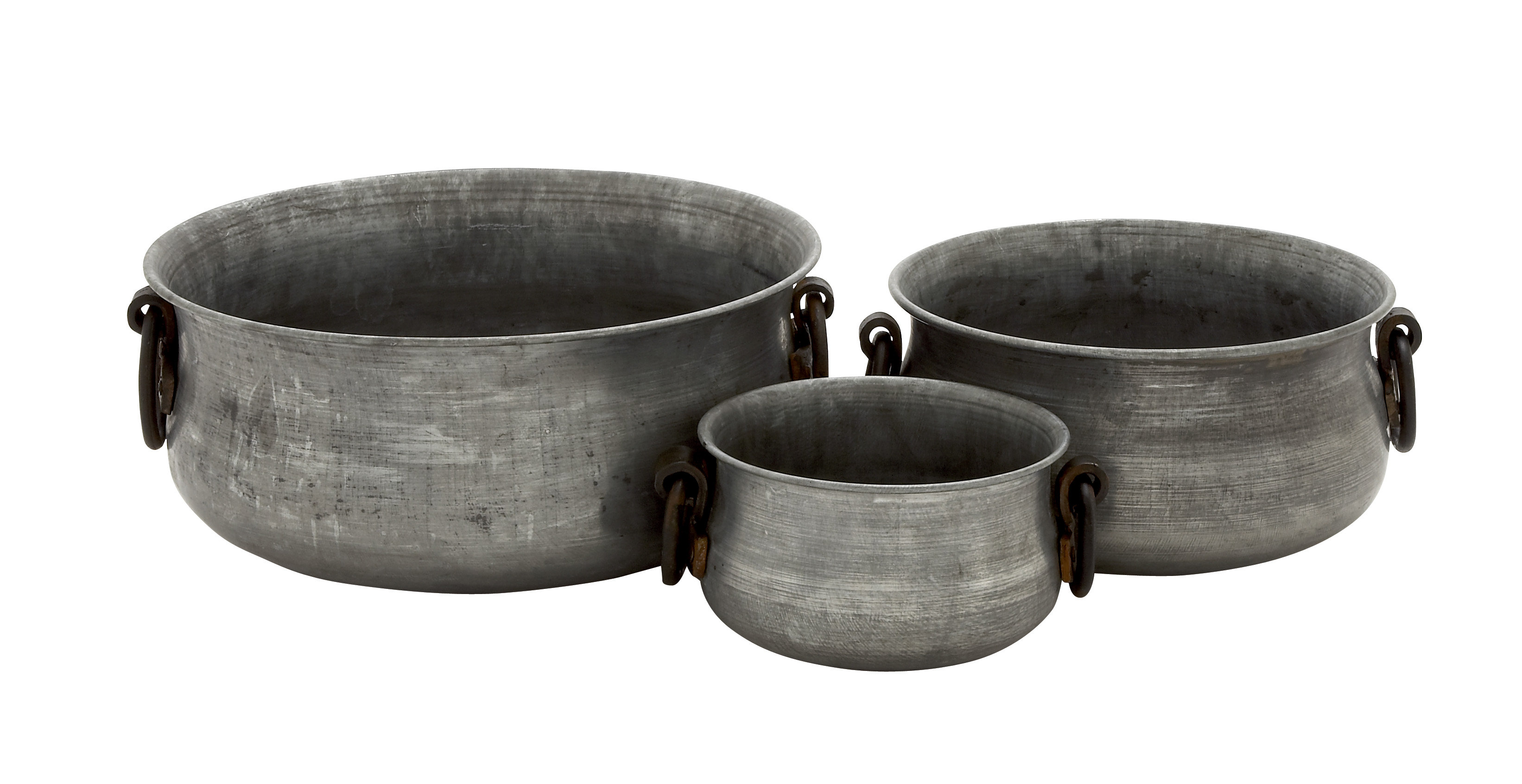 Gracie Oaks Asine Iron Pot Planter Set & Reviews | Wayfair