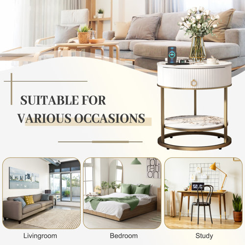 17 Stories Frame End Table with Storage & Reviews | Wayfair