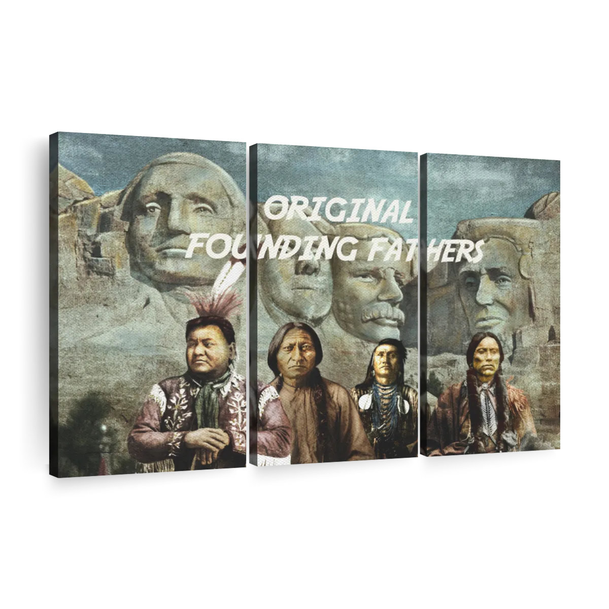 Union Rustic Native Americans and Founding Fathers Multi Piece Canvas ...