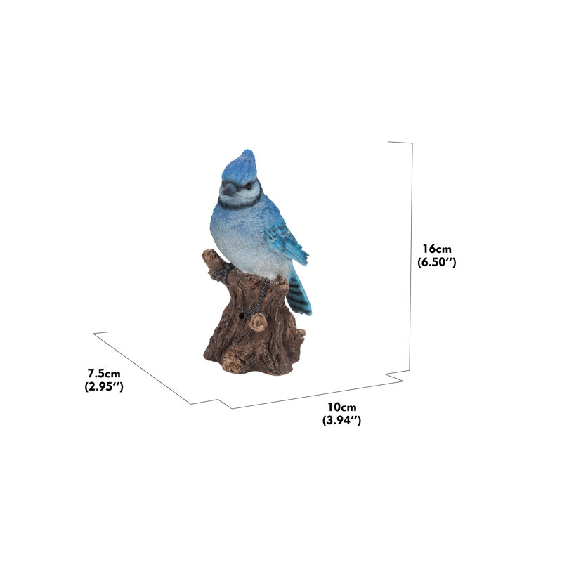 Hi-Line Gift Ltd. Motion Activated Singing Jay Standing on Stump ...