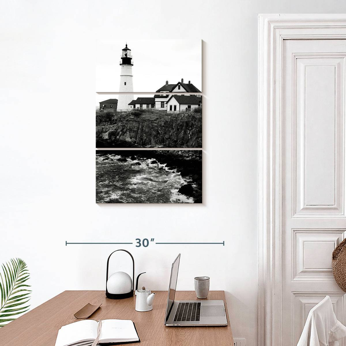 Ebern Designs Lilie Maine Lighthouse BW - Wayfair Canada