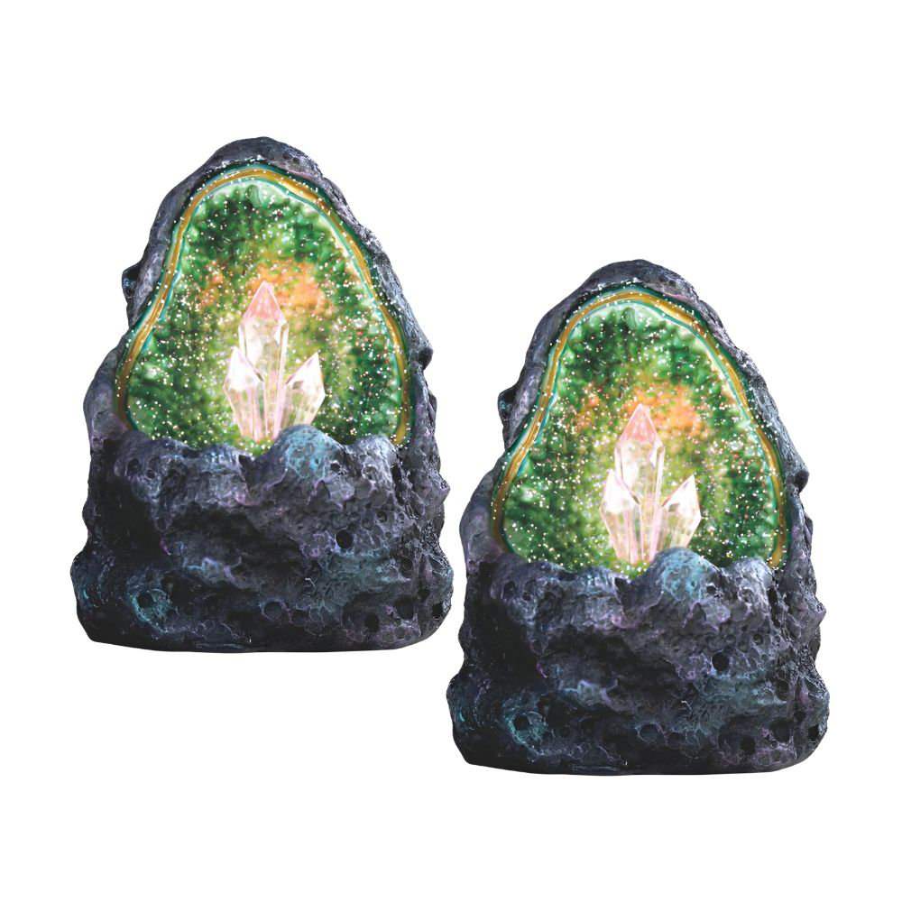 Red Barrel Studio® "2-PC Set" ICE ARMOR 5"H Green Faux Crystal Cave ...