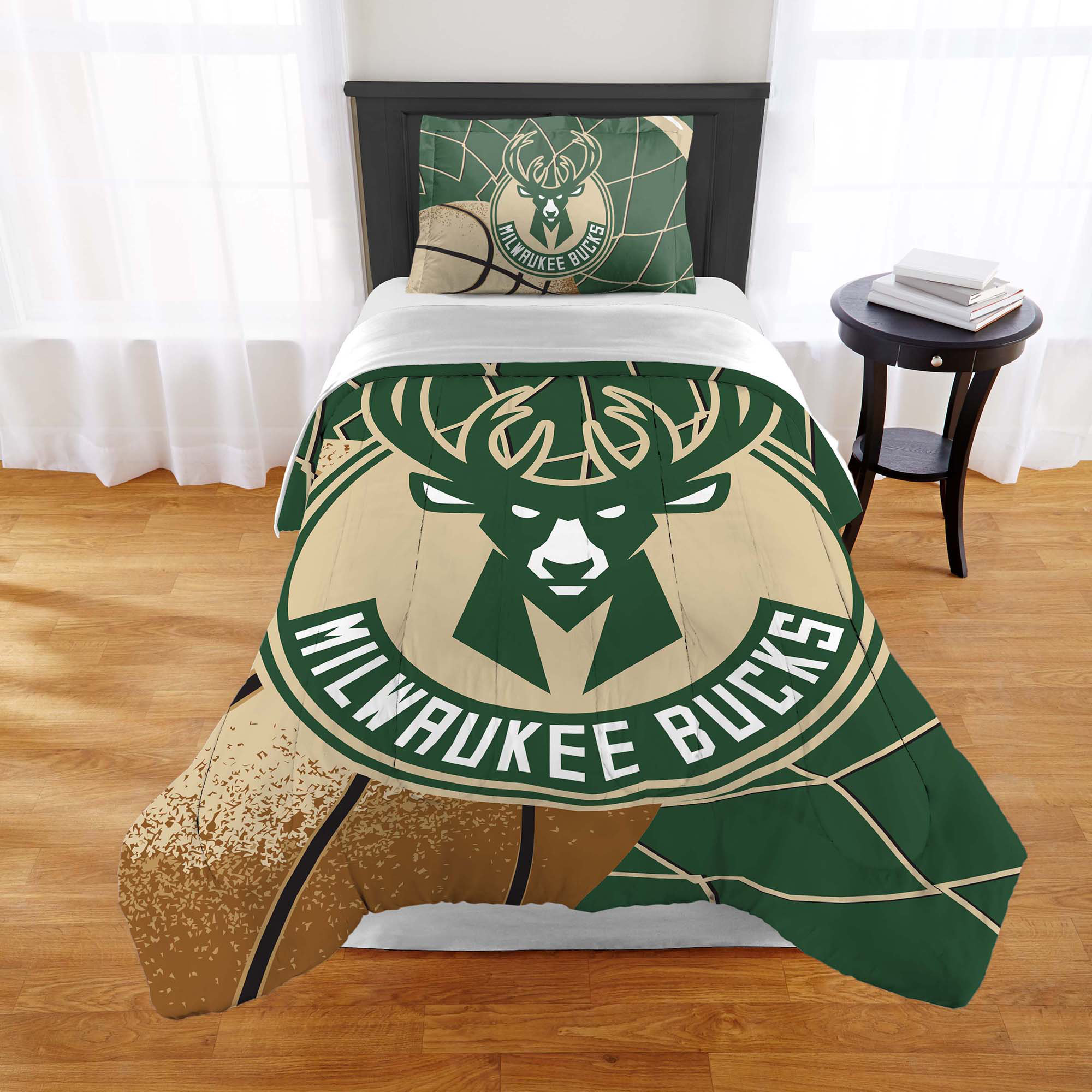 Sweet Home Collection NBA Milwaukee Bucks Officially Licensed Comforter ...