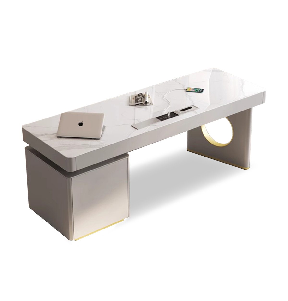 Stella Trek 70.87" Light Luxury Slate Desk Superior Sense Desk Simple ...