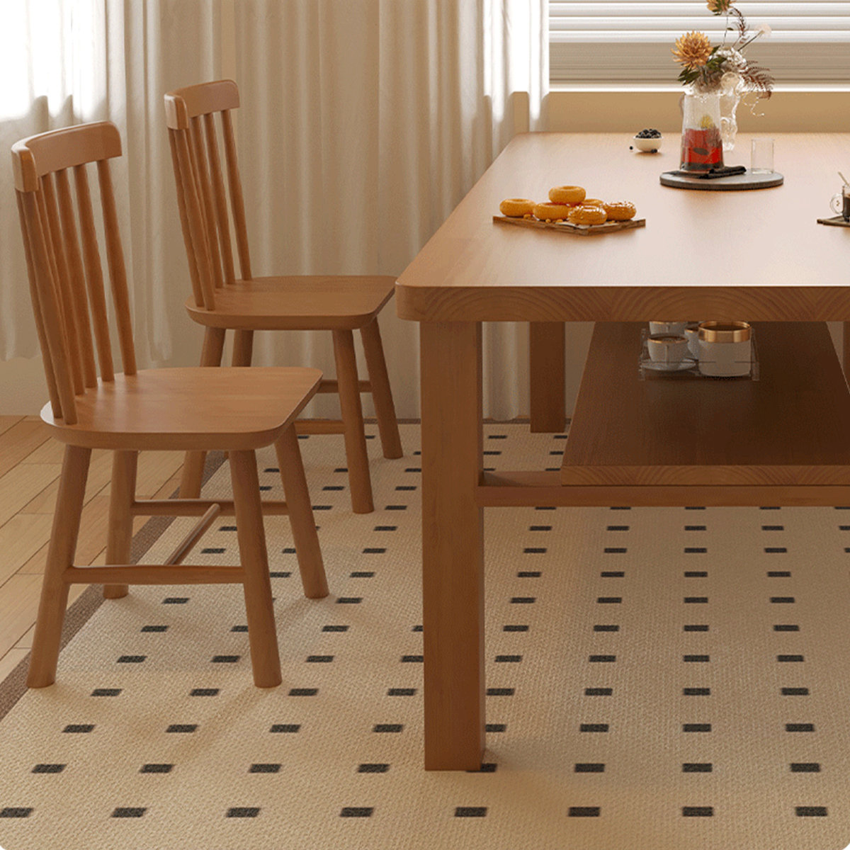 Jihagao Simple Rectangular Solid Wood Dining Table Sets | Wayfair