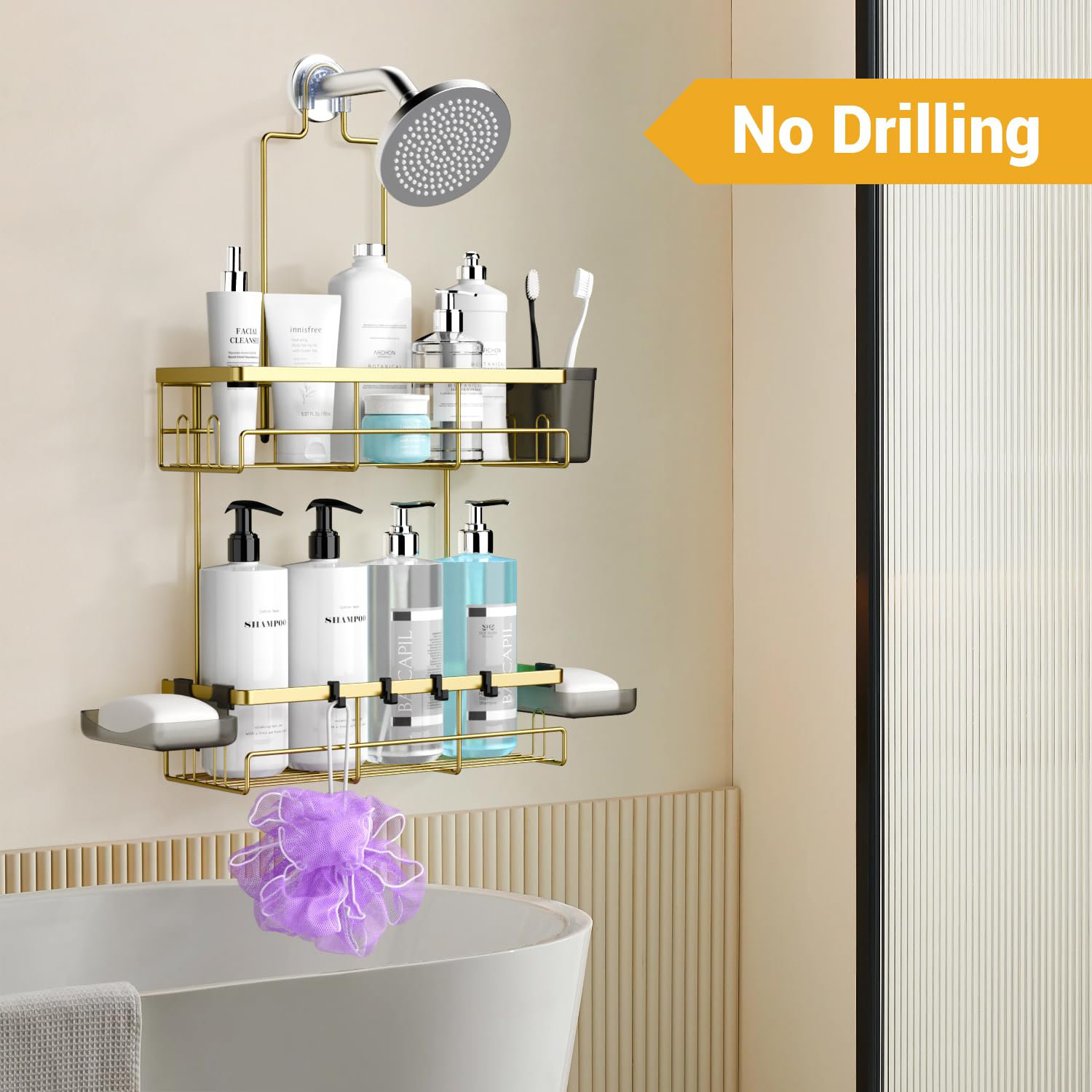 Rebrilliant Shower Caddy Hanging Bathroom Organizer Rustproof Shower ...