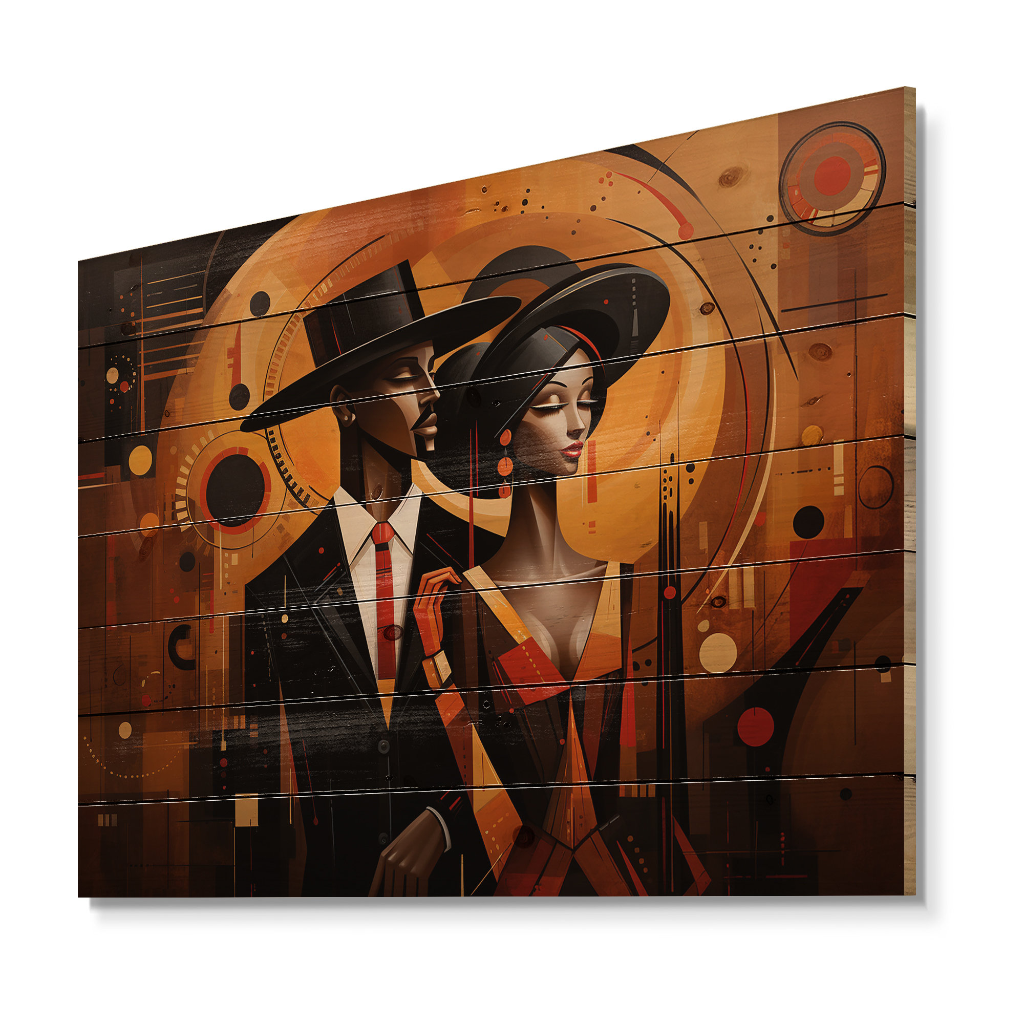 Design Art Regal Renaissance A II - People Wood Decor On Natural Pine ...