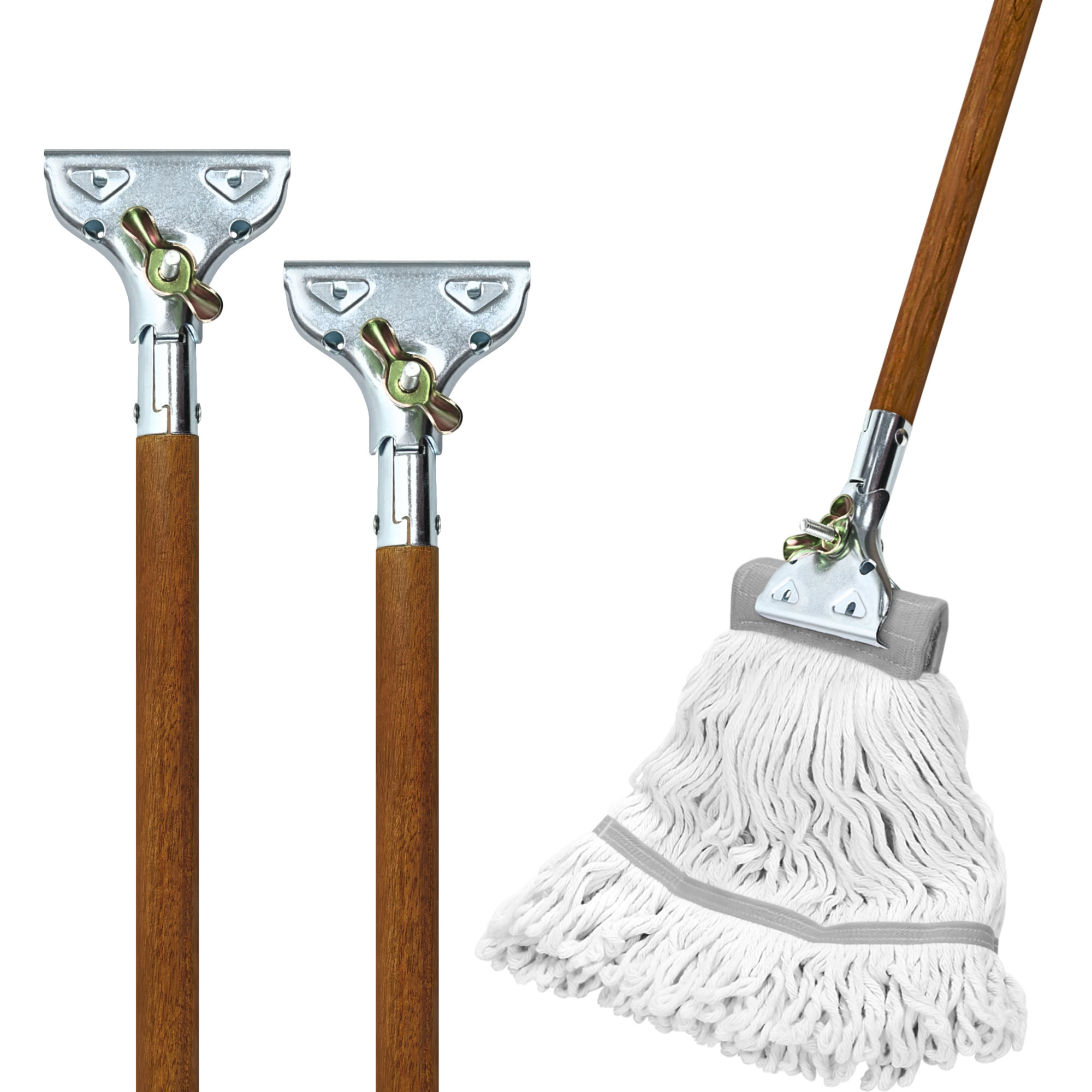 Ilot 59" Mop Claw Clamp Commercial Mop Handle Pack Of 2 Industrial Mop ...