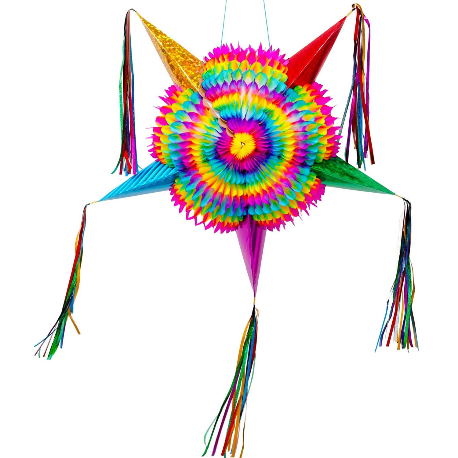 Stack man Mexican Star Pinata Festive Rainbow Party Decoration 32 Inch ...
