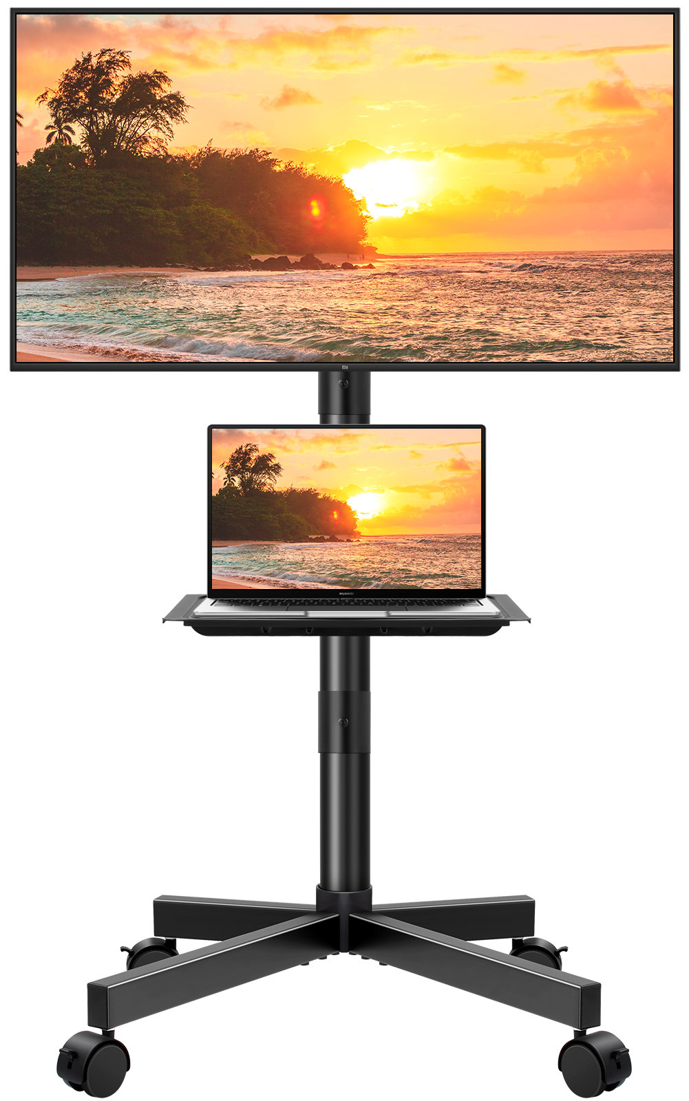 Kktoner Black Floor Stand Mount with Shelving | Wayfair