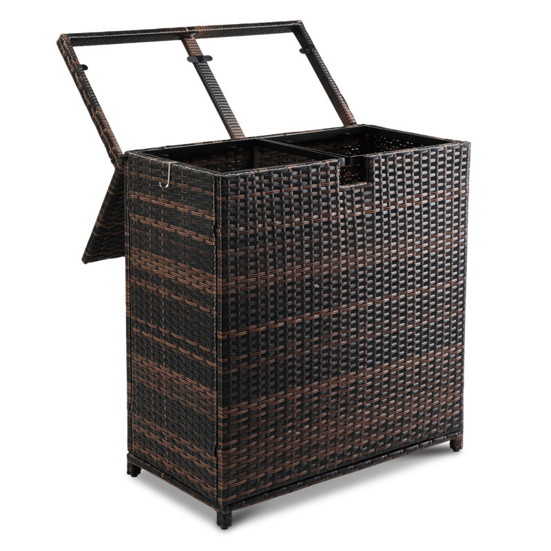 Winado 72 Gallon Outdoor Rattan Trash Can | Wayfair