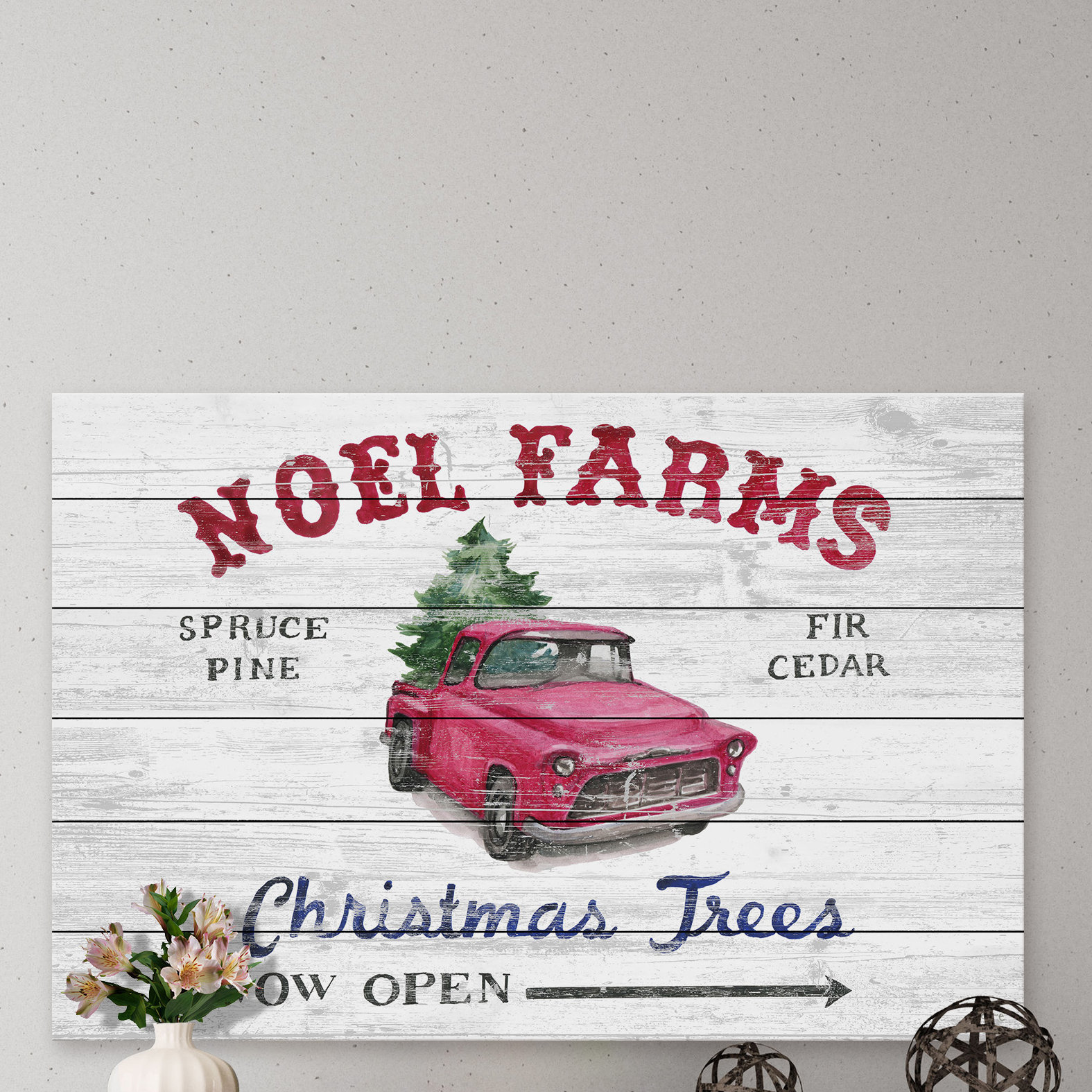 The Holiday Aisle® 'Noel Farms' Watercolor Painting Print on Wood ...
