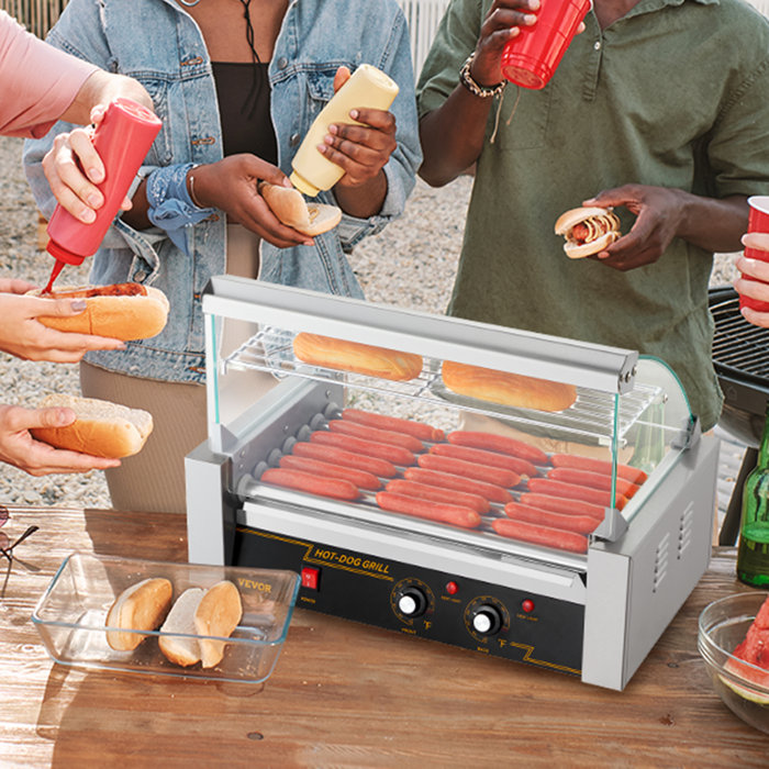 VEVOR Hot Dog Roller with Glass Lid | Wayfair