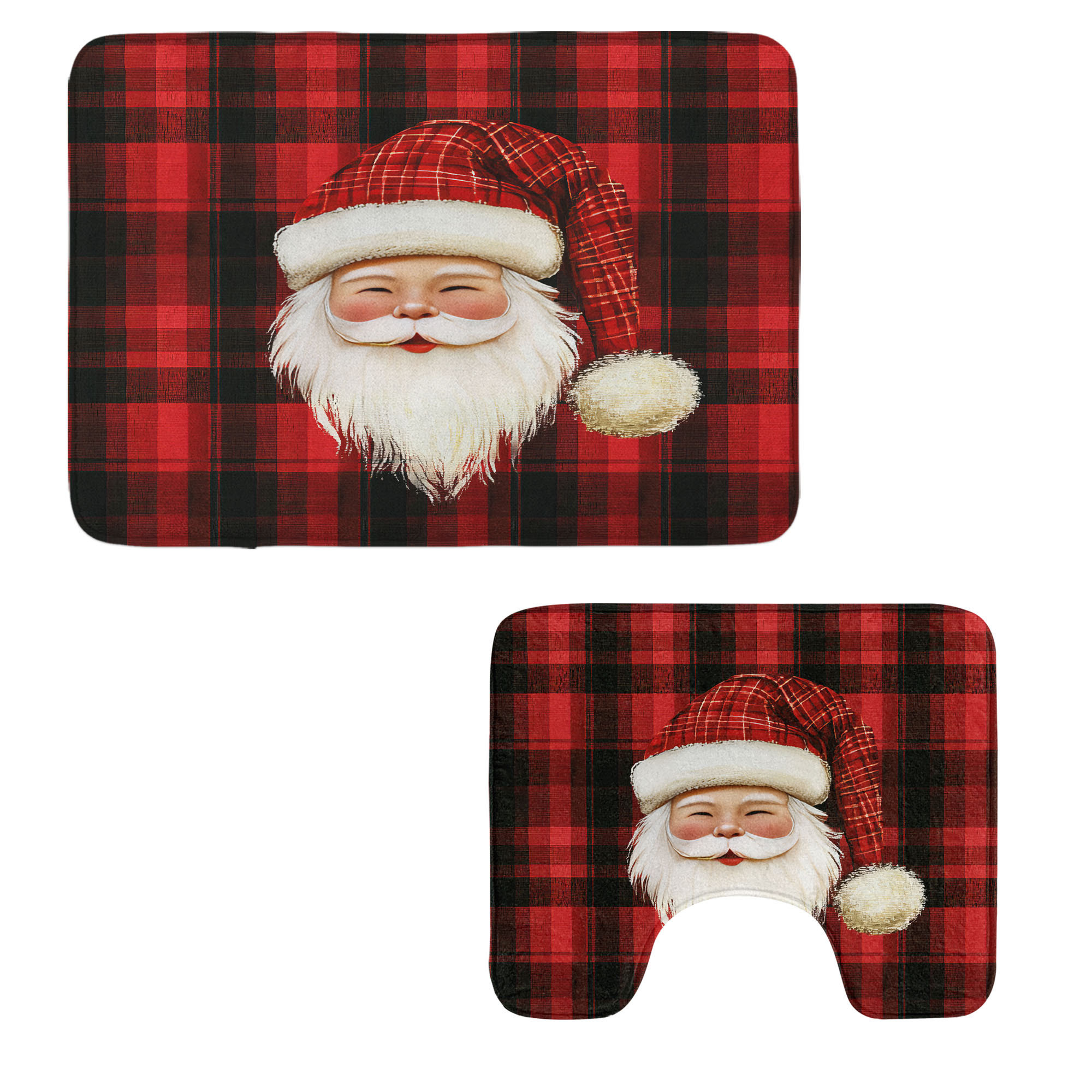 Dakota Fields Christmas Bathroom Rug Set 2 Pieces Rectangle & Contour ...