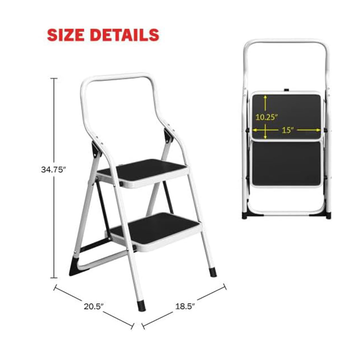 WFX Utility™ 2 Step Ladder Folding Step Stool Ladder For Adults With ...