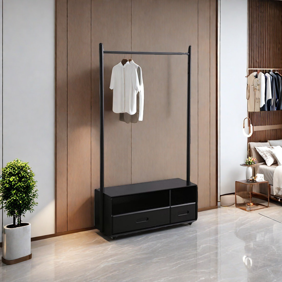 PPEDKS Versatile Adjustable Coat Rack with Storage - Wayfair Canada