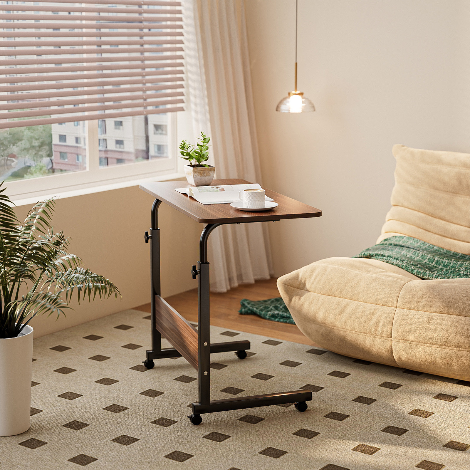 Inbox Zero Height Adjustable Standing Desk With Wheels For Home Office ...