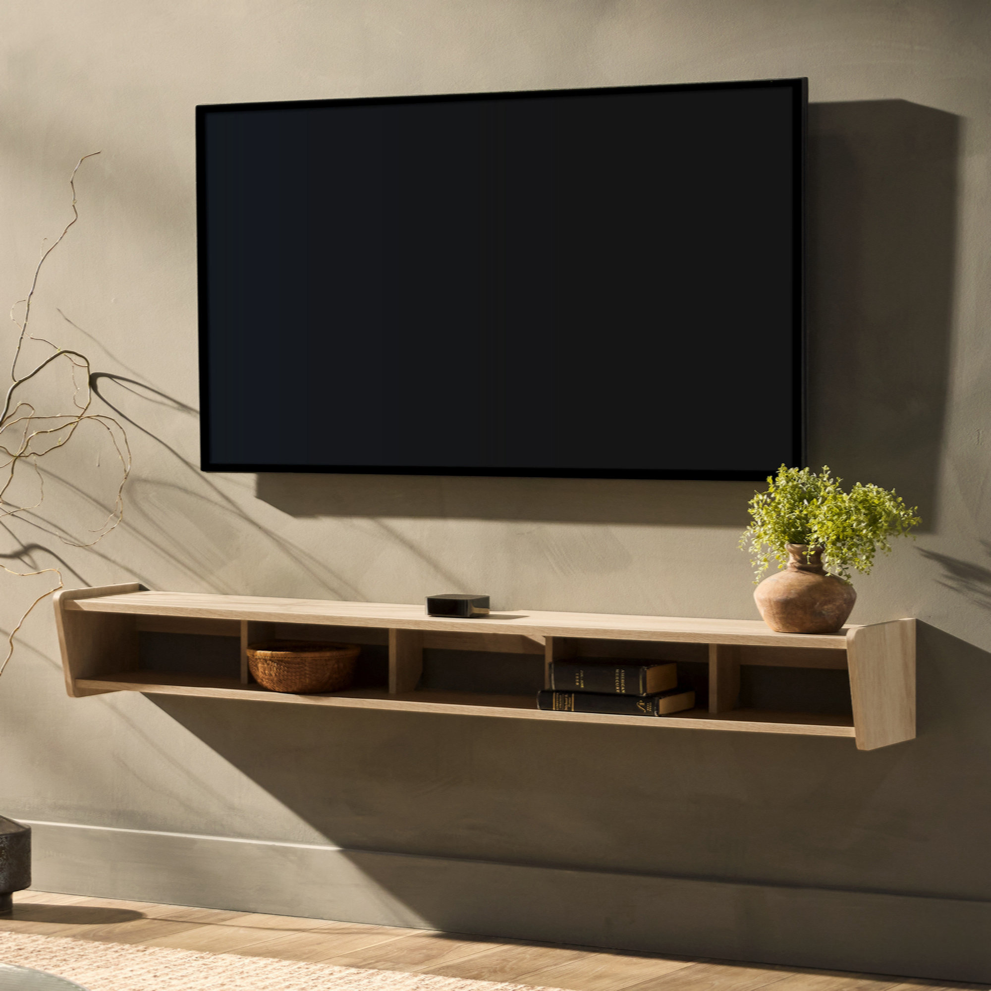 Ebern Designs Modern Wall-Mounted Floating TV Stand | Wayfair