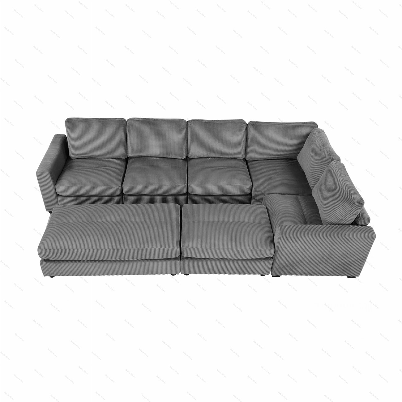 Hokku Designs 121.3" Sectional Couch Sofa Bed Modular Sofa with Two ...