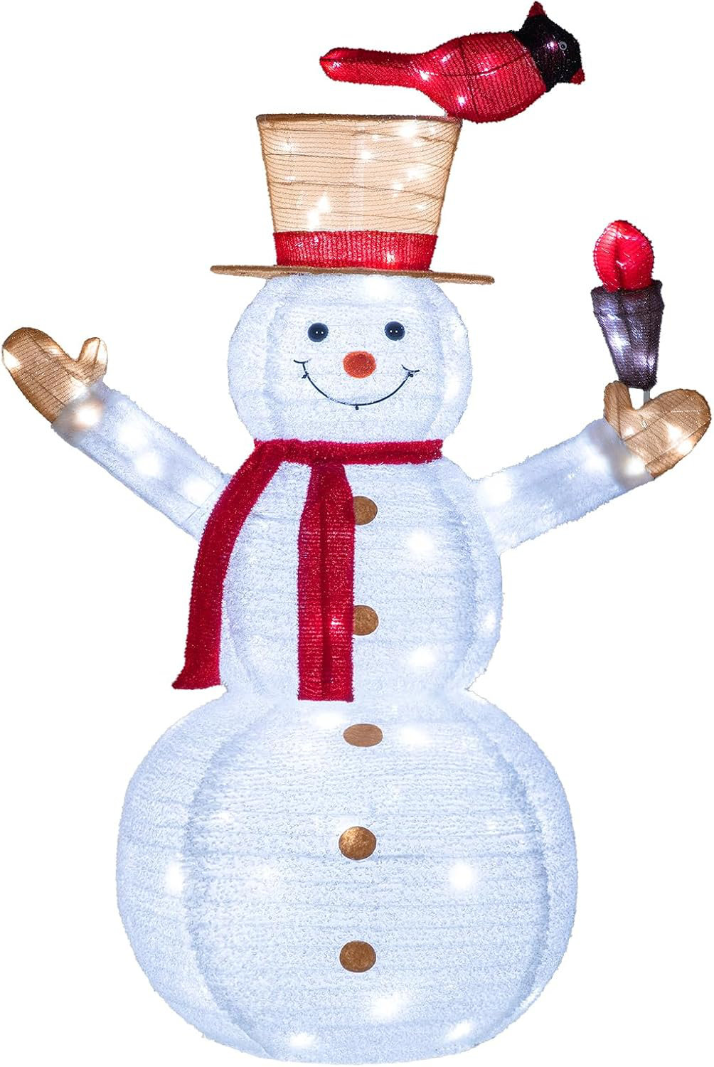 The Holiday Aisle® Lighted Snowman With Waving Arm & Torch & Reviews ...