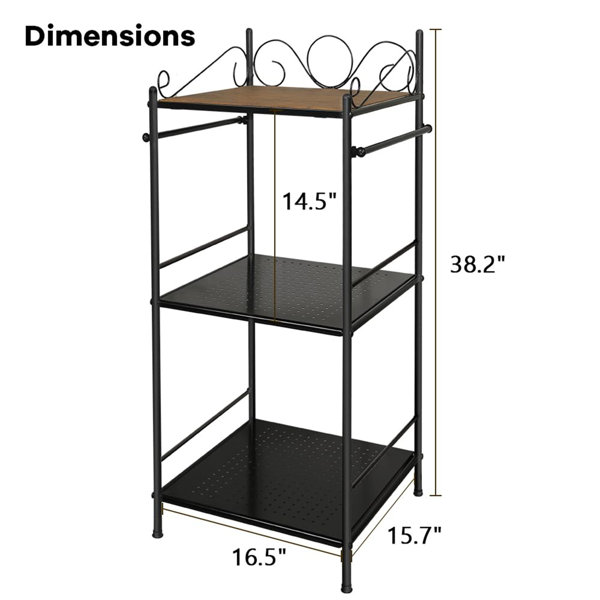 17 Stories 3 Tier Metal Shelving Unit, Metal Heavy Duty Storage Rack ...