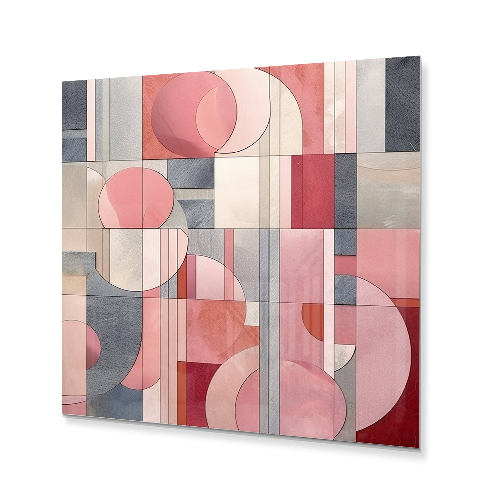 Brayden Studio Pink Transcendent Angles IV - Abstract Shapes Metal Wall ...