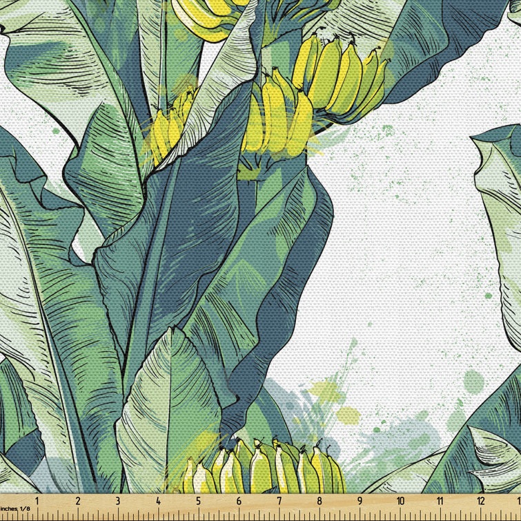 East Urban Home Chaytan Banana Tree Leaves and Exotic Summer Fruits ...